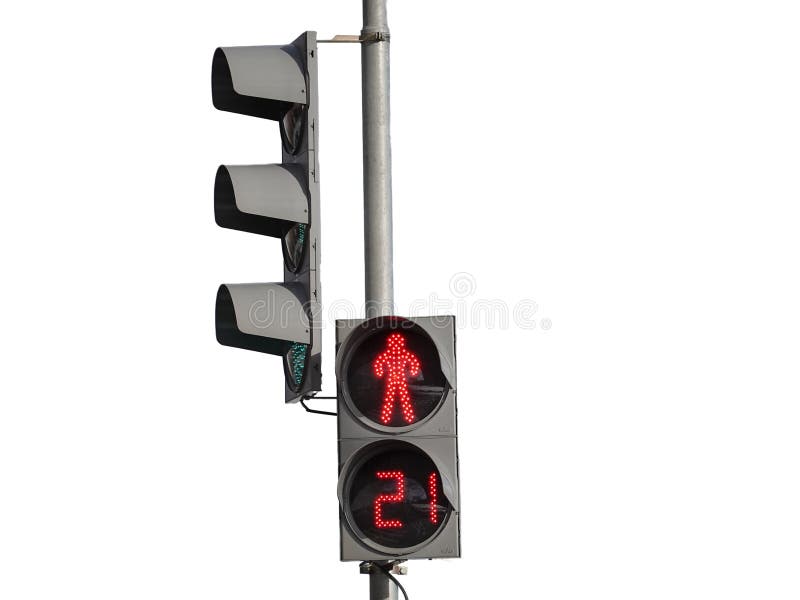 Pedestrian Traffic Light Red Light Stop Sign Isolated on a White ... Pedestrian Traffic Light Red Light Stop Sign Isolated on a White ...