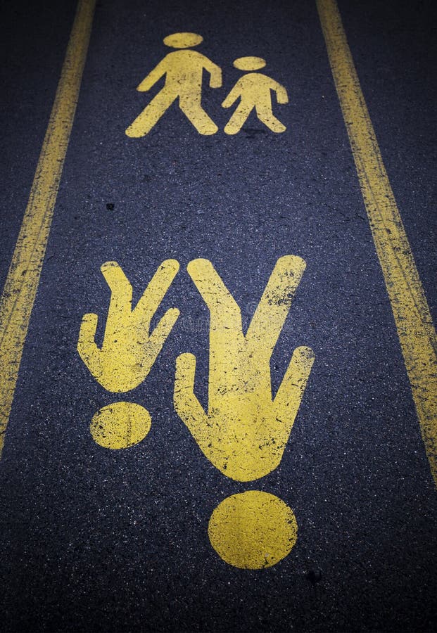 Pedestrian Walk Lane on Road Stock Photo - Image of city, stamp: 199320812