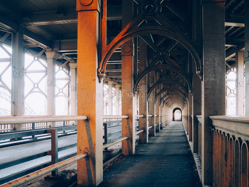 Pedestrian Walk Under High Level Bridge Stock Photo - Image of bridge ...