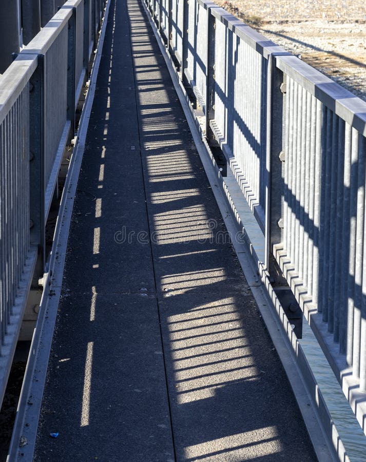 Pedestrian Walk Way in a Steel Bridge Stock Photo - Image of zayed ...