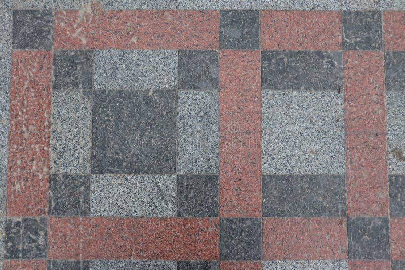 Pedestrian Walkway Lined with Granite Tiles. Stock Photo - Image of ...