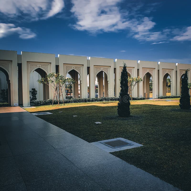 Pedestrian Walkway in a Mosque Stock Image - Image of islam, landscape ...