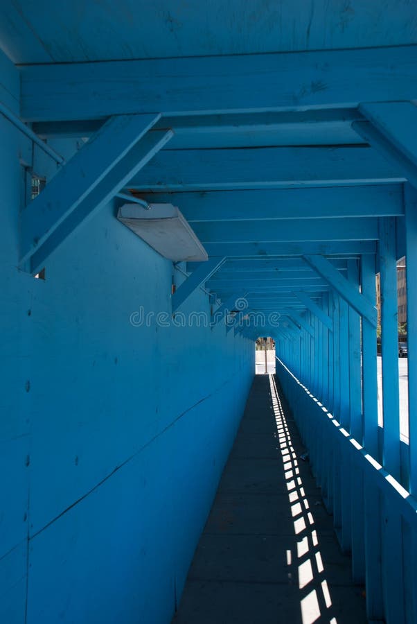 Pedestrian Walkway in Urban Construction Area Stock Photo - Image of ...