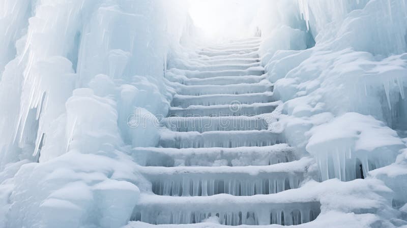 Pedestrian Walkways Obstructed, Covered in Layers of Thick Snow.AI ...