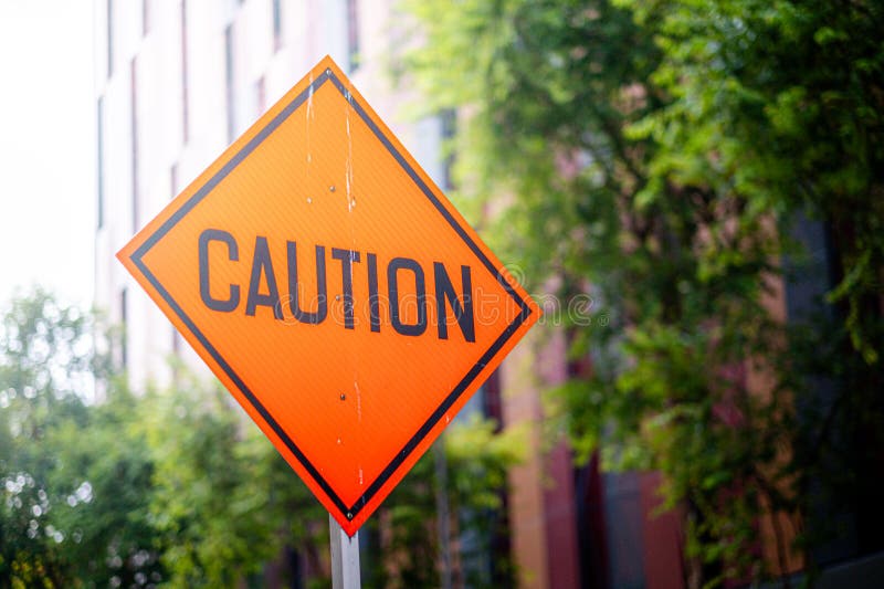 The Pedestrian Zone Road Sign with Orange Color Stock Image - Image of ...