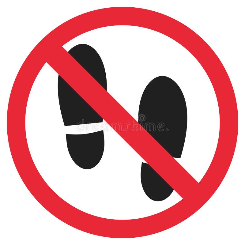 Pedestrians Not Allowed - Red Forbidden Sign Icon Stock Illustration ...