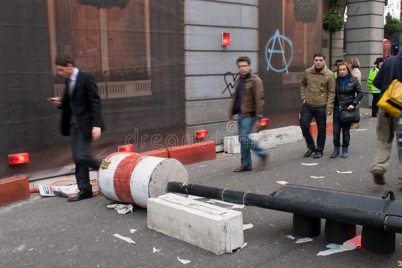 Pedestrians Walking Past Riot Damage Outside Ritz Editorial Stock Image ...