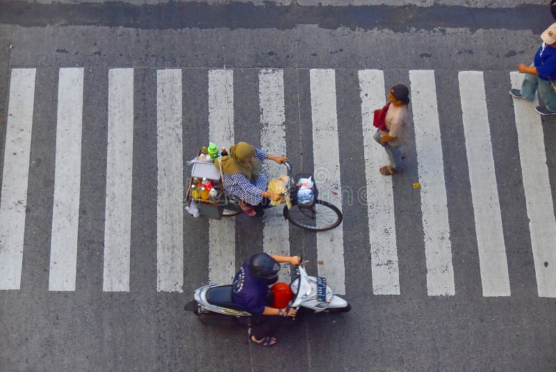 Pedestrians are Walking on a Zebra Crossing Editorial Stock Photo ...