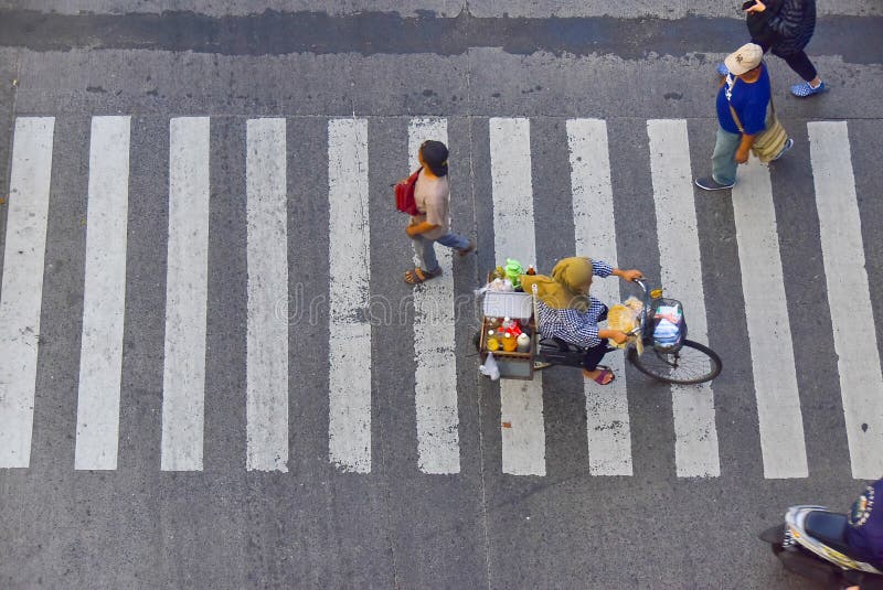 Pedestrians are Walking on a Zebra Crossing Editorial Photography ...
