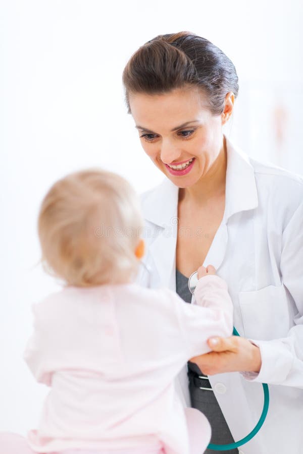 Pediatric Doctor Examine Baby Stock Image - Image of doctor ...