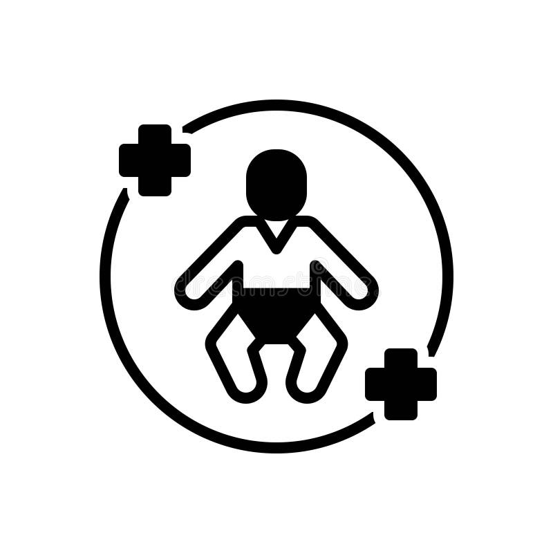 Black Solid Icon for Pediatric, Doctor and Baby Stock Vector ...