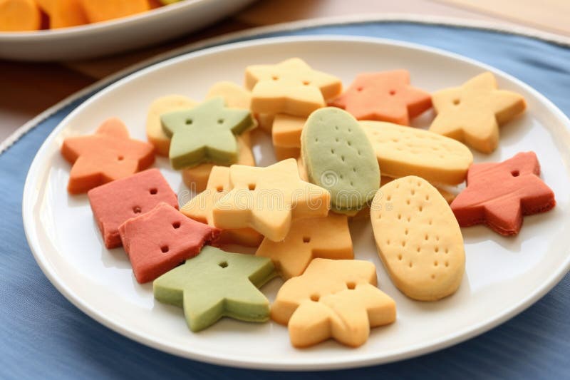 Pediatric Teething Biscuits Arranged on a Plate Stock Photo - Image of ...