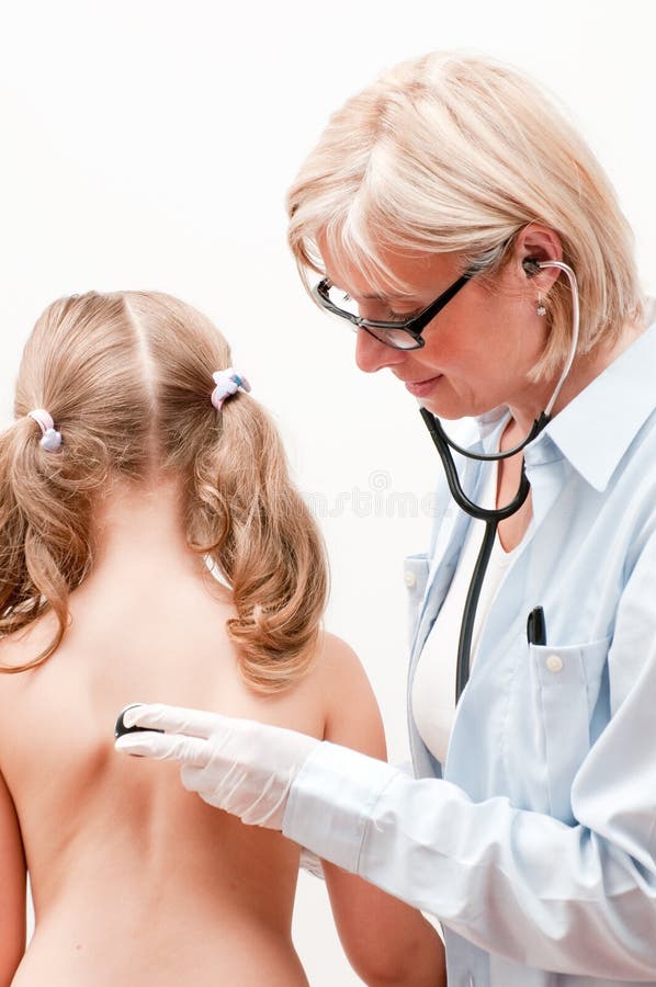 Pediatrician Examining Little Girl Stock Image - Image of friendship ...