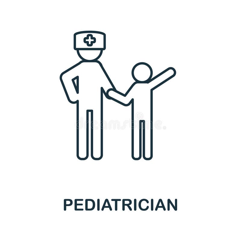 Pediatrician Line Icon. Monochrome Simple Pediatrician Outline Icon for ... Pediatrician Line Icon. Monochrome Simple Pediatrician Outline Icon for ...