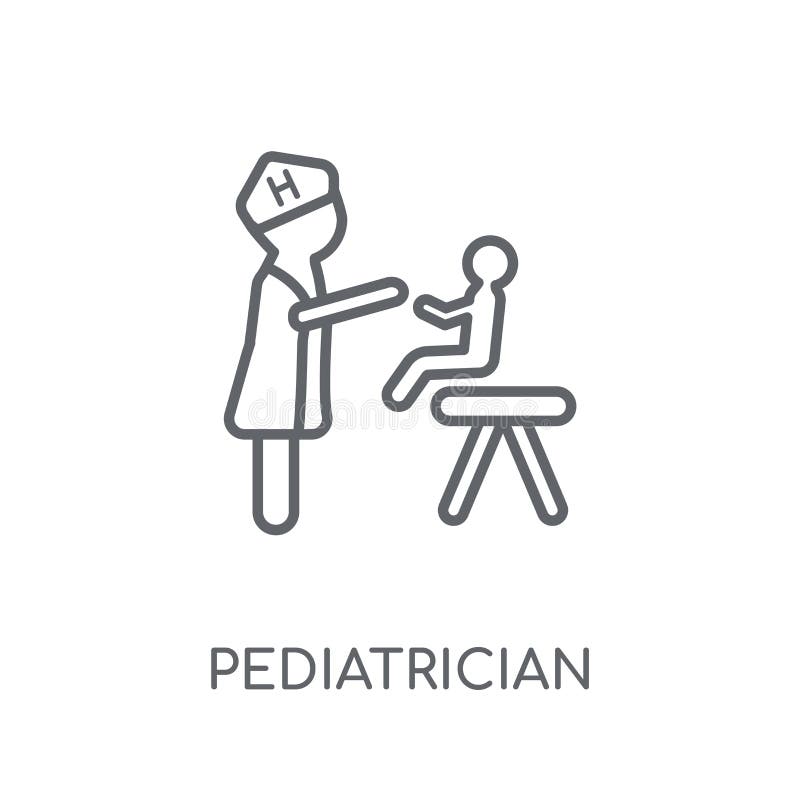 Pediatrician Outline Icon. Isolated Line Vector Illustration from Professions Collection Stock ...