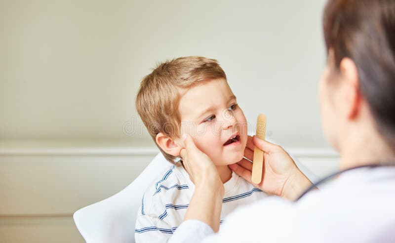 Tonsils. Swollen Tonsils with Plaque Due To Acute Anguineous Stock ...
