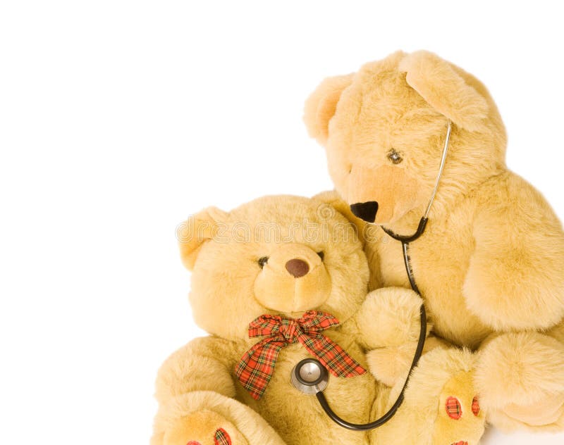 Teddy bear and stethoscope stock photo. Image of medicine - 2301358