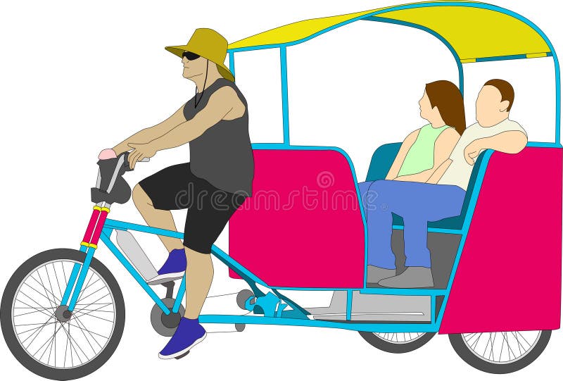 Pedicab stock vector. Illustration of indonesia, journey - 315970390
