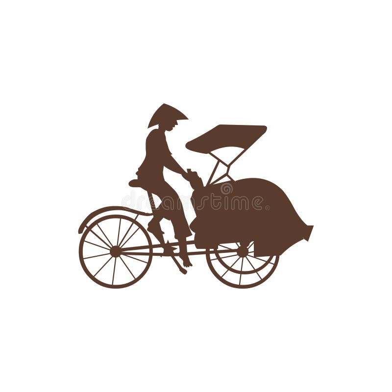 Pedicab silhouette stock illustration. Illustration of traditional ...