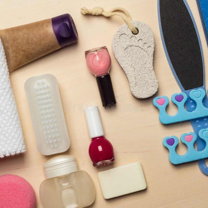 Pedicure Accessories Tools Top View Stock Image - Image of tool ...