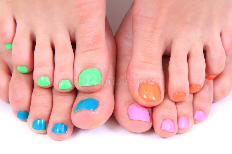 Pedicure (color Nails) and Women Feet Stock Photo - Image of creative ...