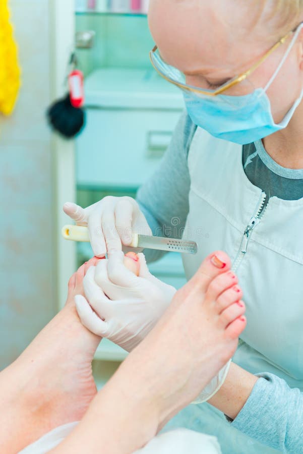 Pedicure in process stock image. Image of health, local - 31772747