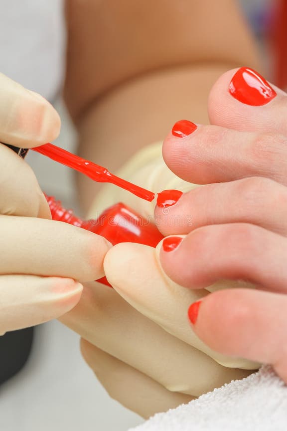Pedicure Process Macro Closeup Stock Image - Image of chiropodist ...