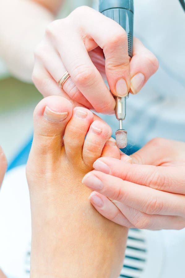 Pedicure in process stock image. Image of podiatry, peeling - 92218381