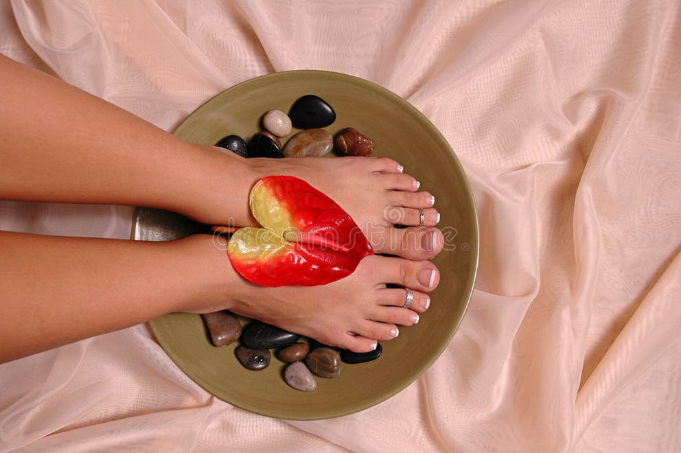 Pedicured Feet stock photo. Image of pebble, ankle, cosmetics - 1611722