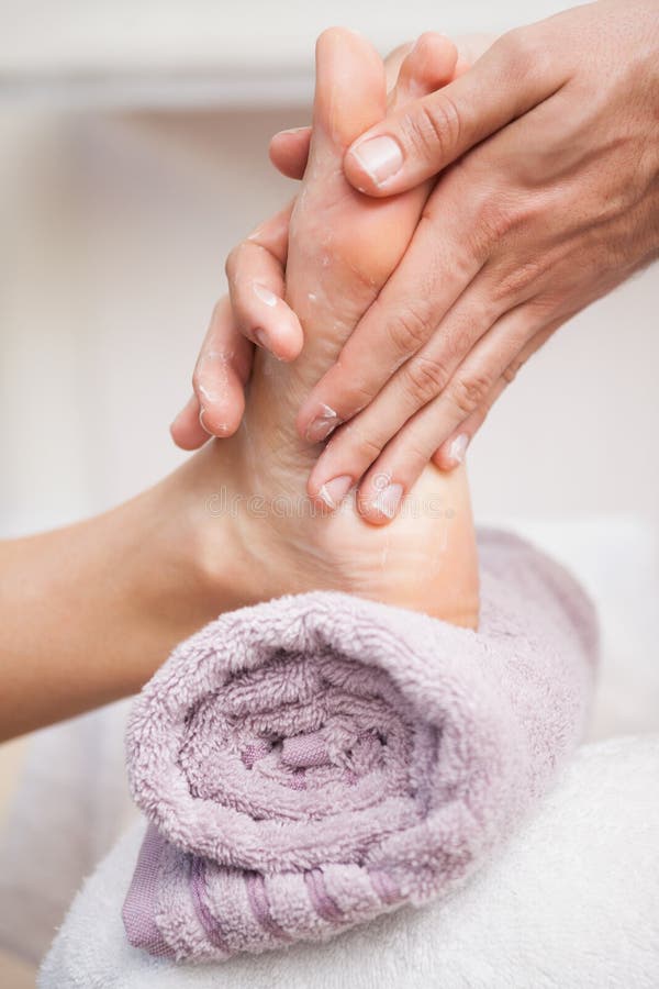 Pedicurist Massaging a Customers Foot Stock Image - Image of relaxation ...