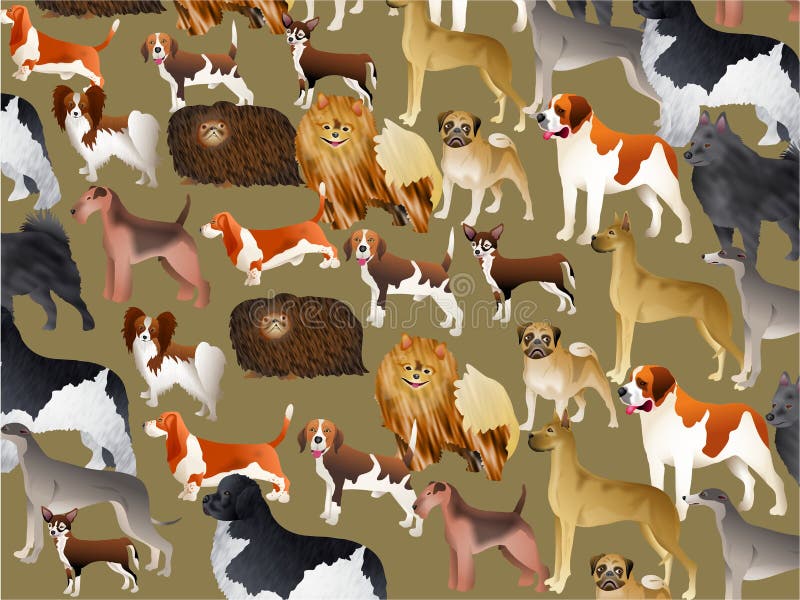 Pedigree Dog Wallpaper stock illustration. Illustration of wildlife ...