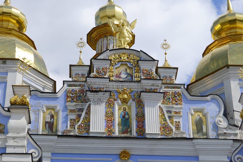 Pediment with Frescoes of St. Michael S Cathedral Stock Photo - Image ...