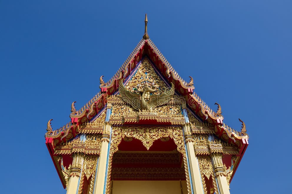 The Pediment of the Temple in Thailand Stock Photo - Image of religious ...