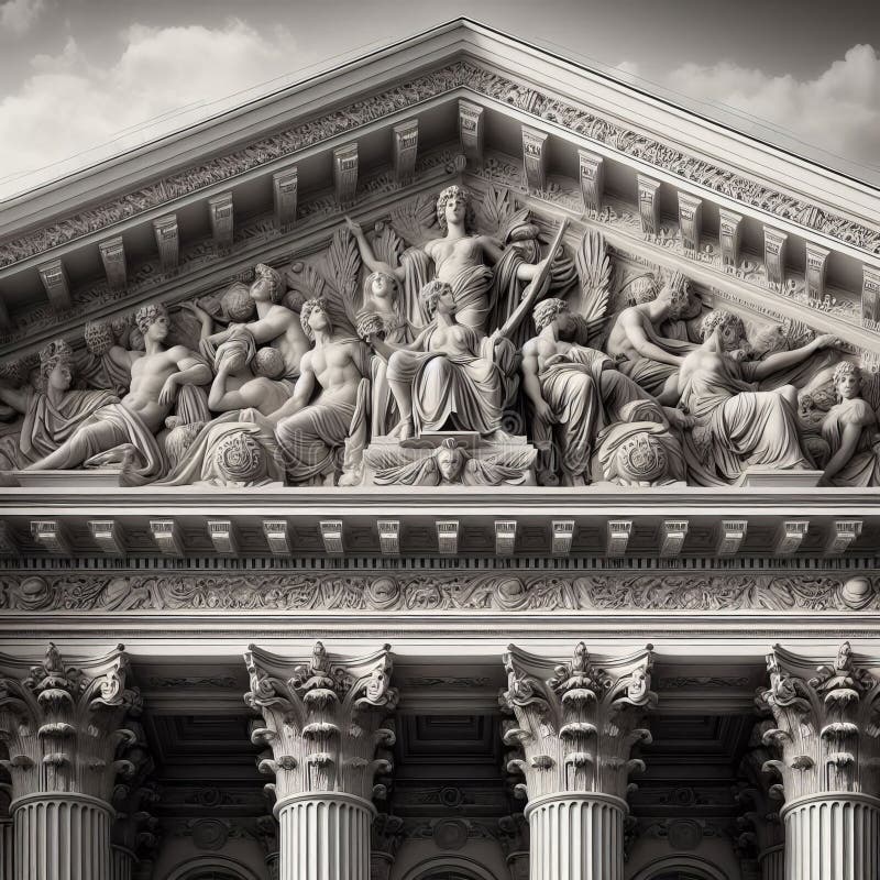 Pediments with Sculptural Reliefs Optical Refinements for Vis Stock ...