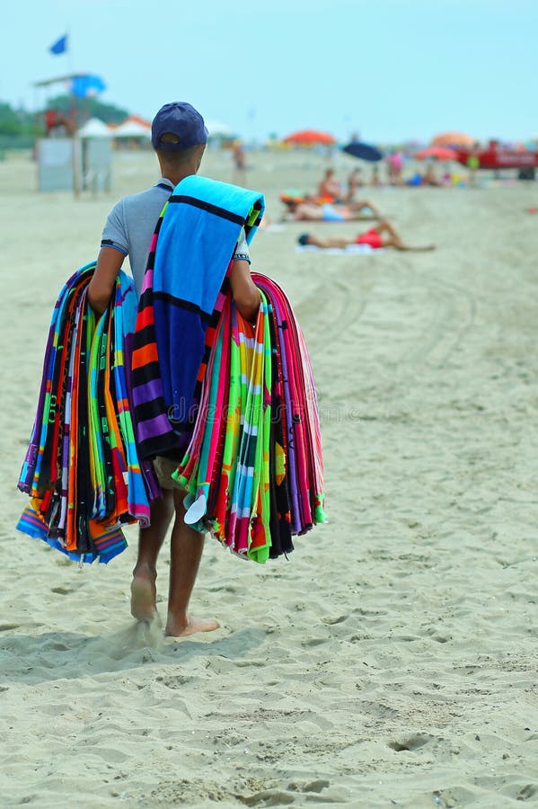 Pedlar of cloth and towels editorial image. Image of monger - 74860540