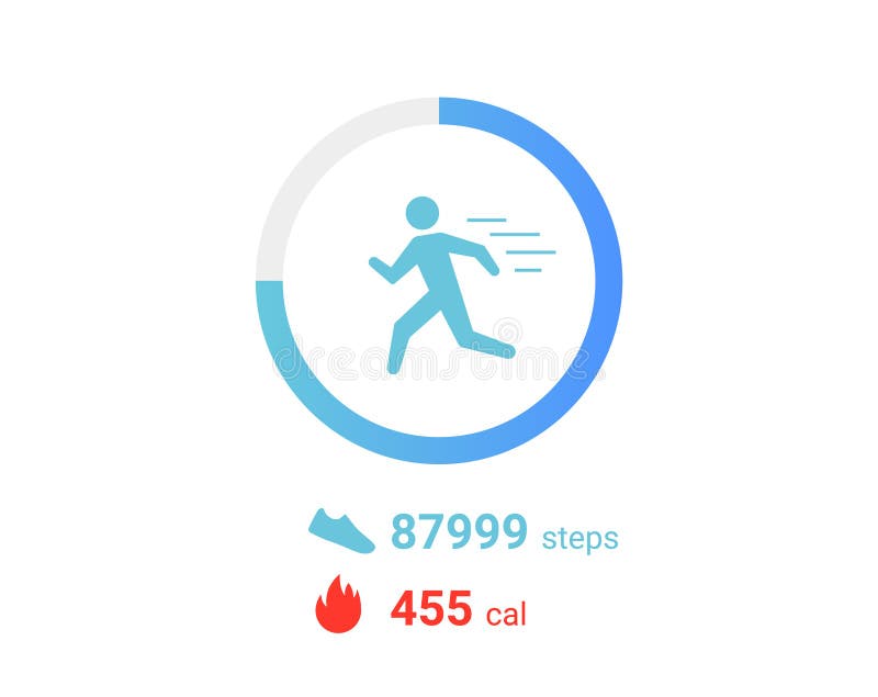 Pedometer Digital Fitness Interface Icon. Step Walk App Counter. Run ...