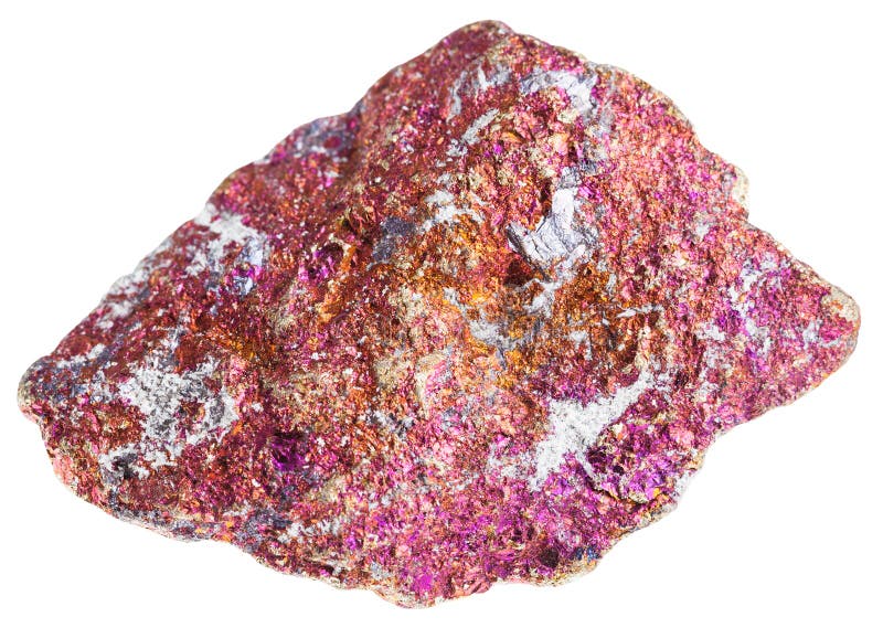 Pedra Vermelha Da Calcopirite Isolada No Branco Imagem de Stock ...