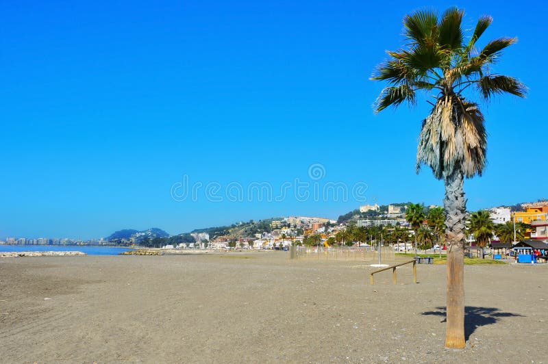 Pedregalejo Beach in Malaga, Spain Stock Image - Image of seashore ...