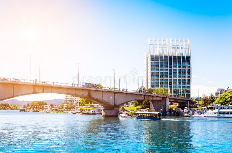 Pedro de Valdivia Bridge stock photo. Image of riverside - 98028608