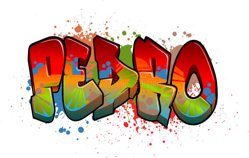 Pedro Graffiti Name Design stock vector. Illustration of name - 190699760