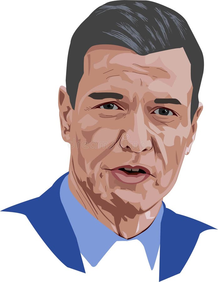 Pedro SÃ¡nchez Portrait Vector Illustration Editorial Image ...