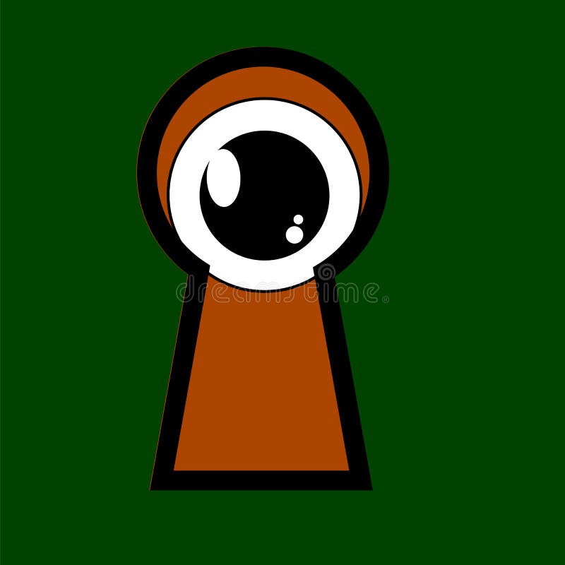 Peeking eye from key hole stock vector. Illustration of lock - 80597775