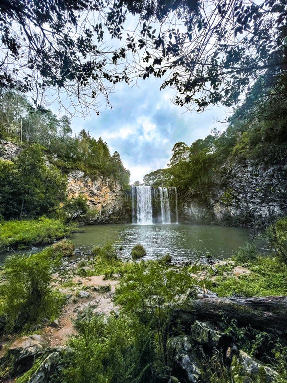 Peeking at a Waterfall at Waterfall Way Stock Photo - Image of harbour ...