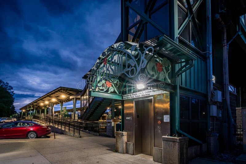 The Peekskill Metro-North Station Features an Illuminated Canopy with ...