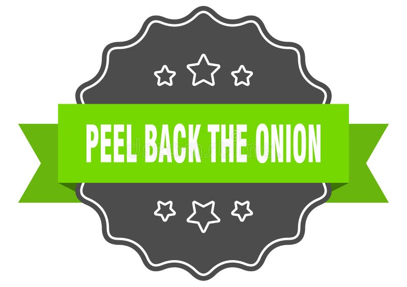 Peel back the onion label stock vector. Illustration of round - 194921252