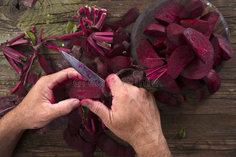 Peel the beetroot stock photo. Image of harvest, knife - 72805040