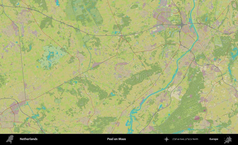 Peel En Maas, Netherlands. Topographic Humanitarian Stock Illustration ...