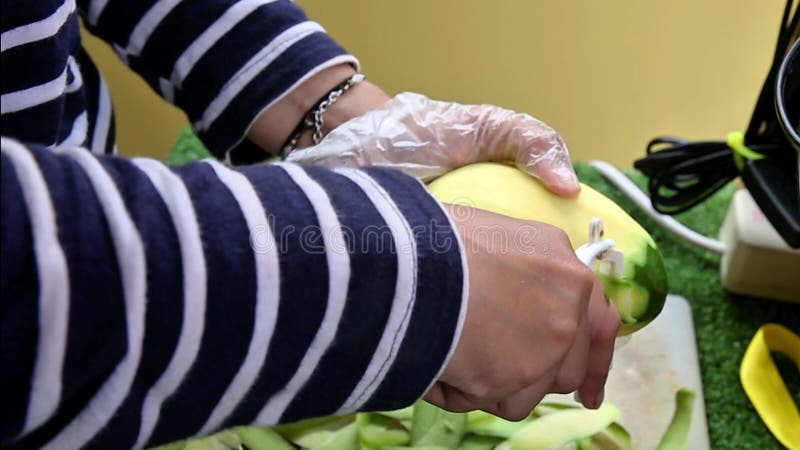Peel the mango skin stock video. Video of mango, food - 310517089