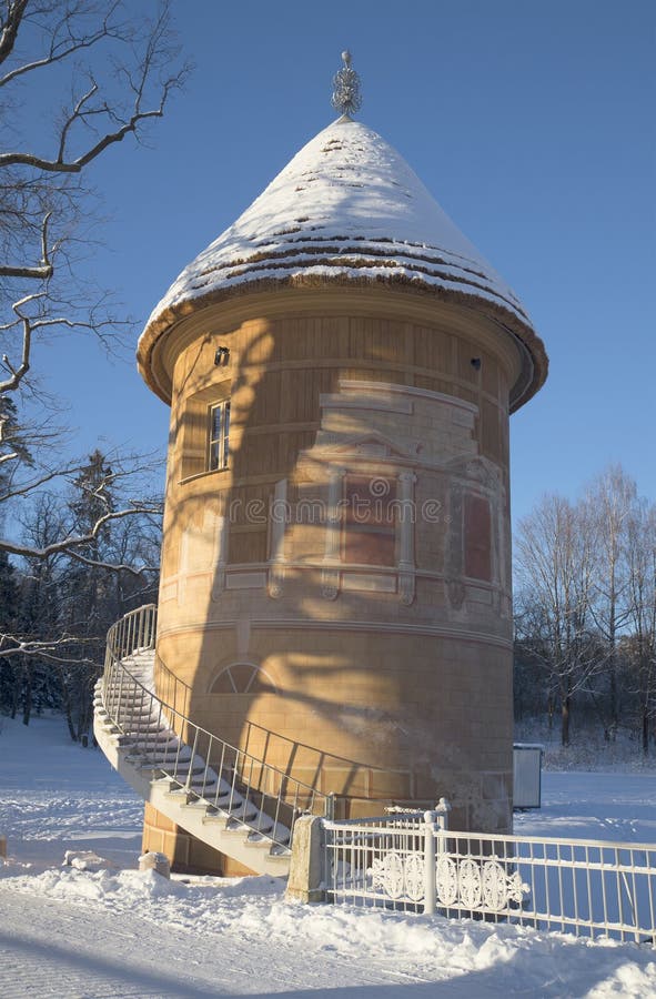 Tower in the winter snow stock photo. Image of tower - 183752580