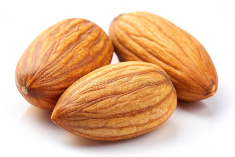 Peeled Almonds â€ Three Nuts Isolated on White Background Stock ...